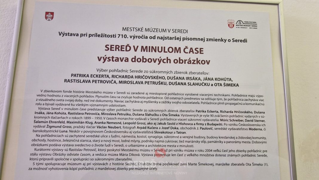 "Sereď v minulom čase" - niečo pre milovníkov historickej Serede ...